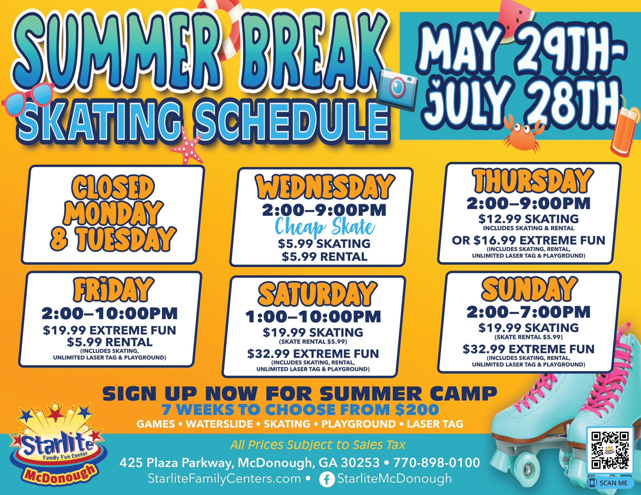 Hours | Starlite Family Fun Center | McDonough, GA