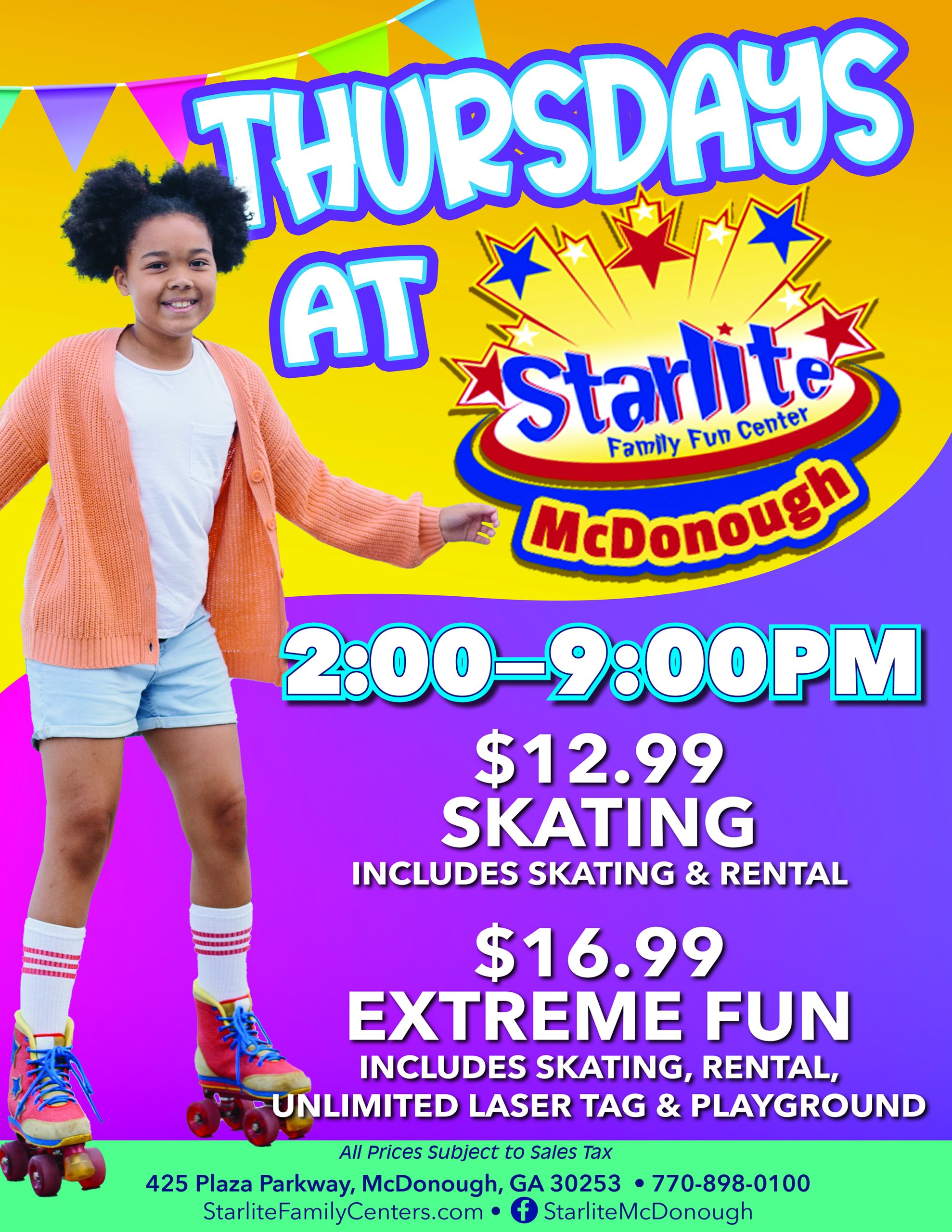 Hours | Starlite Family Fun Center | McDonough, GA